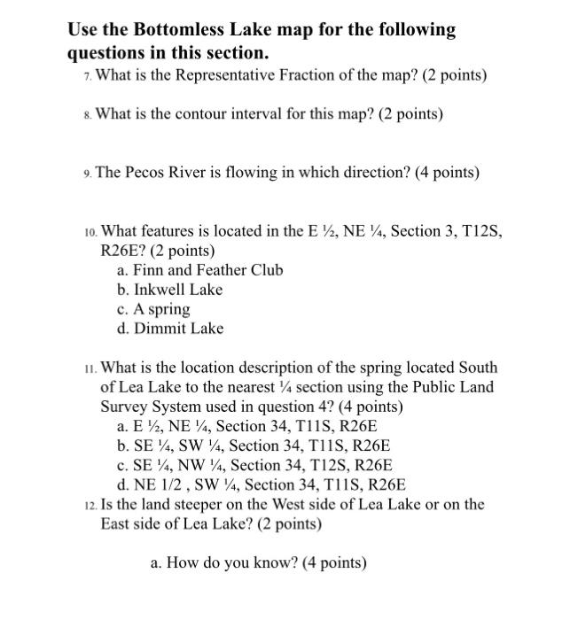 Solved 10. What features is located in the E 1/2,NE1/4, | Chegg.com