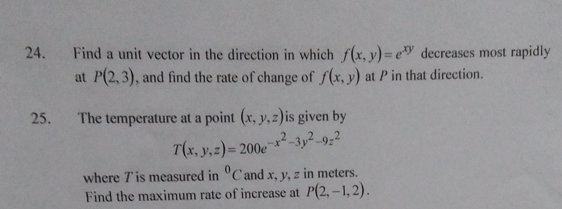 Solved 24. Find a unit vector in the direction in which | Chegg.com