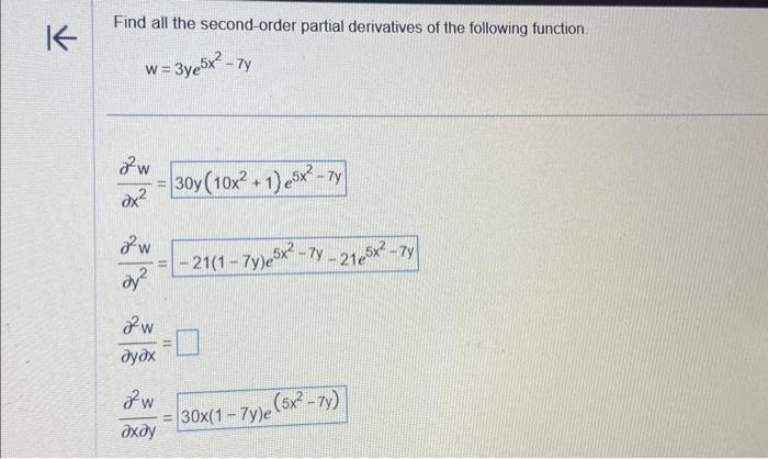 Solved Find all the second-order partial derivatives of the | Chegg.com