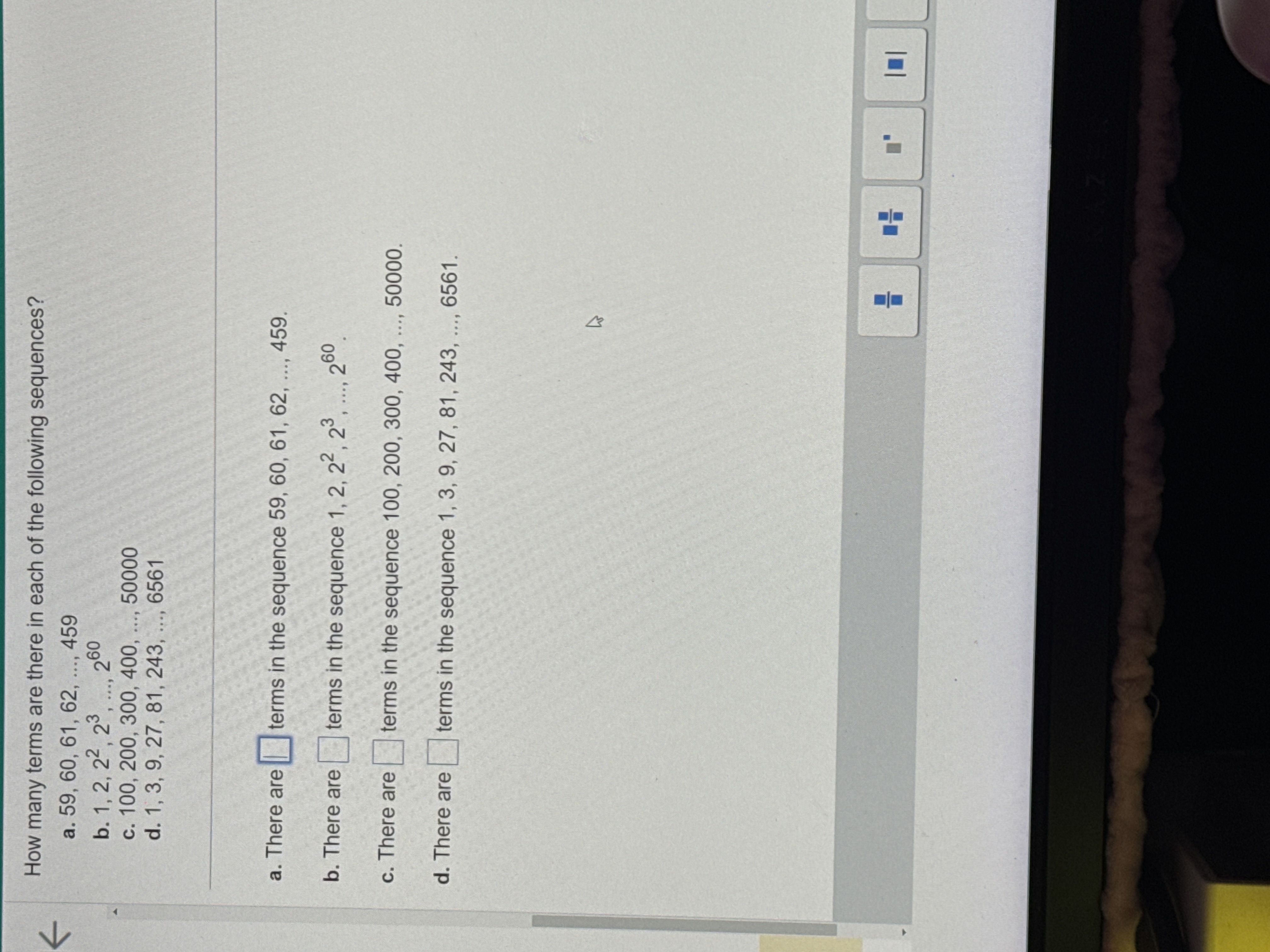 Solved How many terms are there in each of the following | Chegg.com