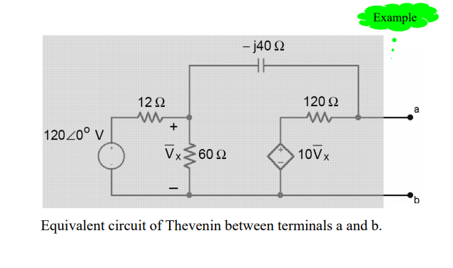 Solved ExampleEquivalent circuit of Thevenin between | Chegg.com