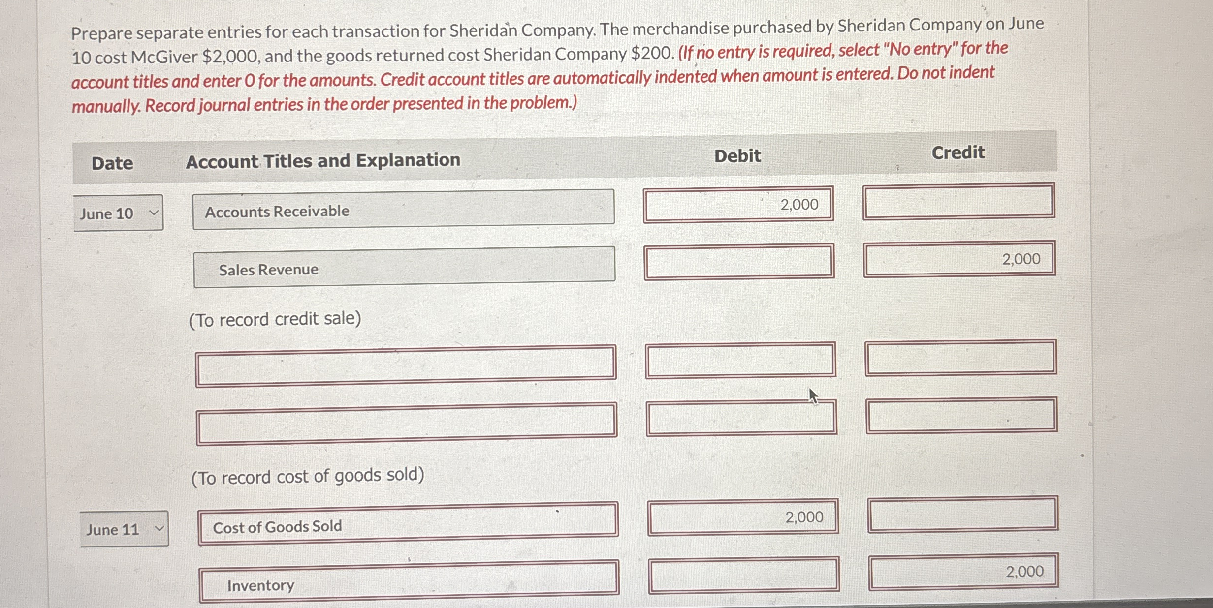 [Solved]: Prepare separate entries for each transaction for
