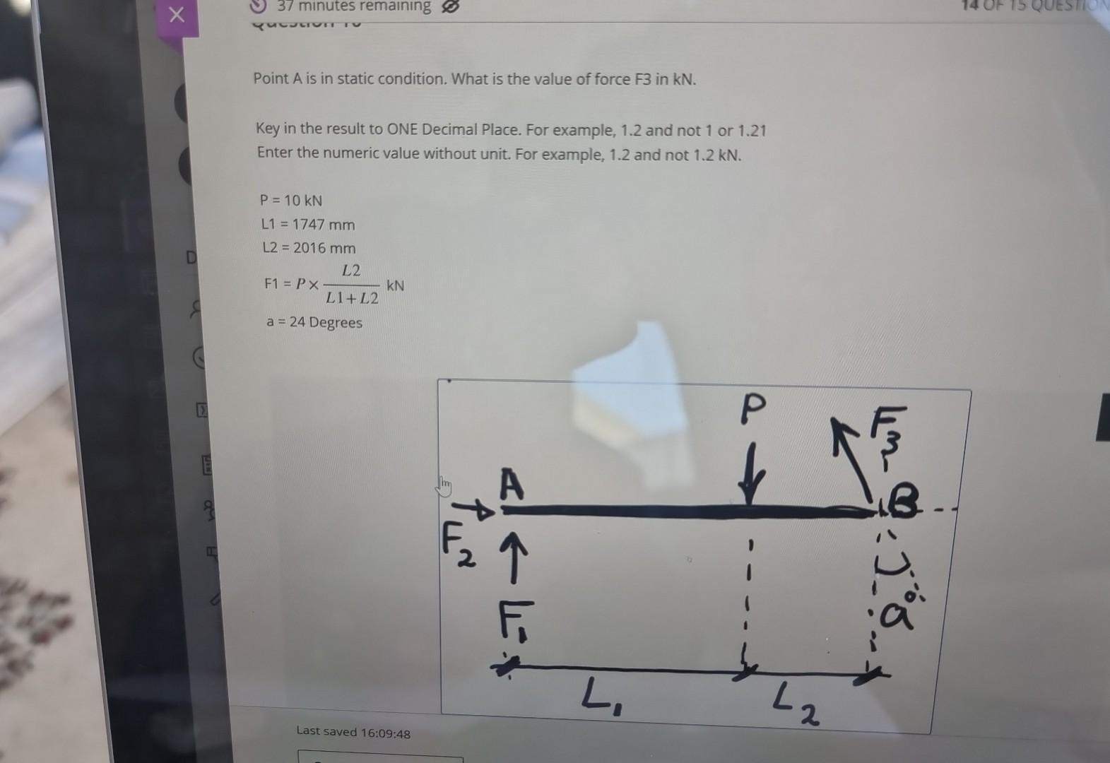 Solved Point A is in static condition. What is the value of | Chegg.com