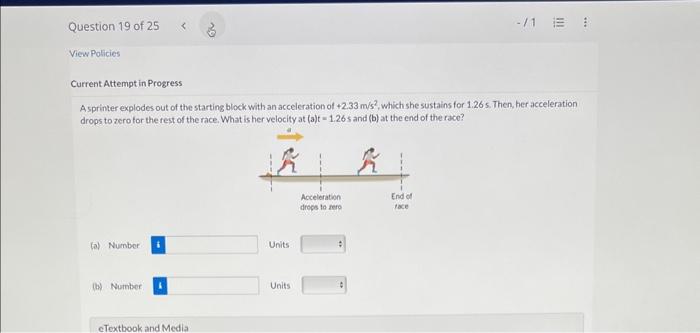 Solved sprinter explodes out of the starting block with an | Chegg.com