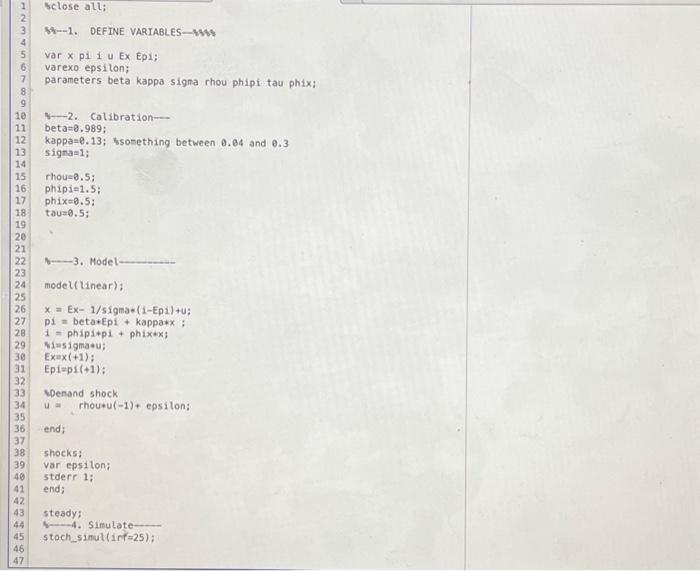 Please let me know how to run dynare step by step. I | Chegg.com