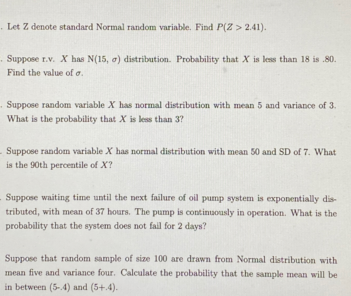 Solved Let Z ﻿denote standard Normal random variable. Find | Chegg.com