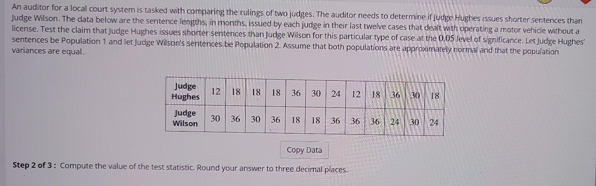 Solved An auditor for a local court system is tasked with | Chegg.com