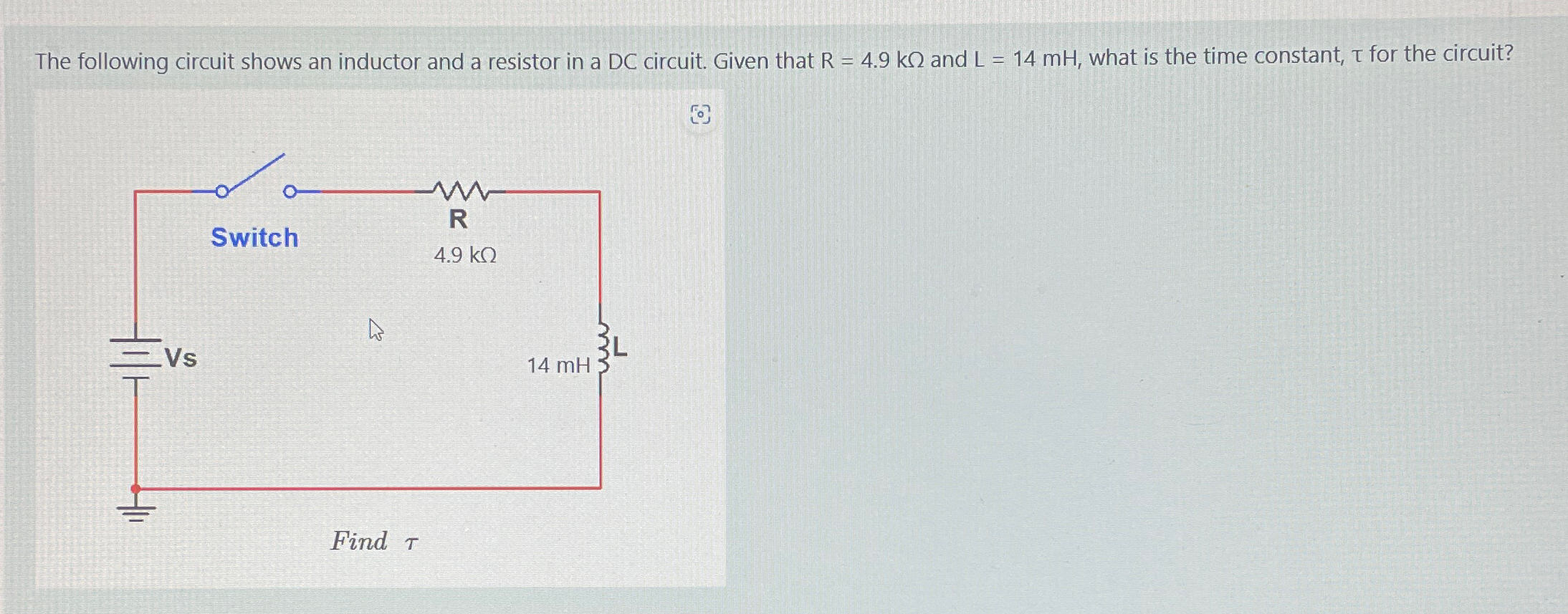 Solved The following circuit shows an inductor and a | Chegg.com