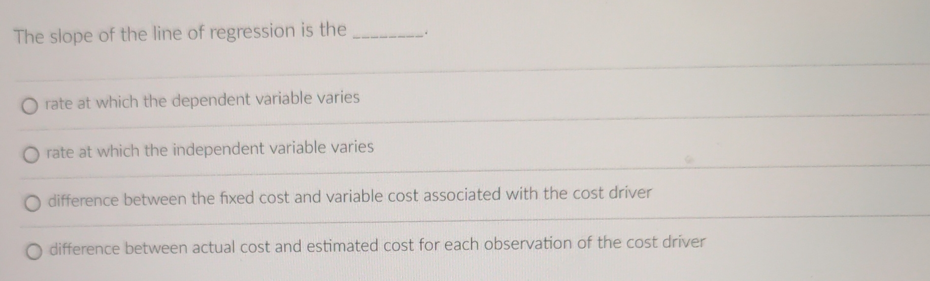 Solved The slope of the line of regression is therate at | Chegg.com