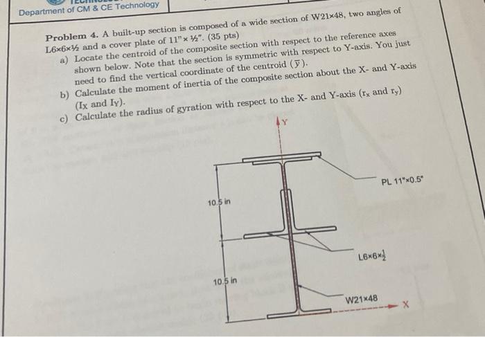 Solved Department of CM & CE Technology Problem 4. A | Chegg.com