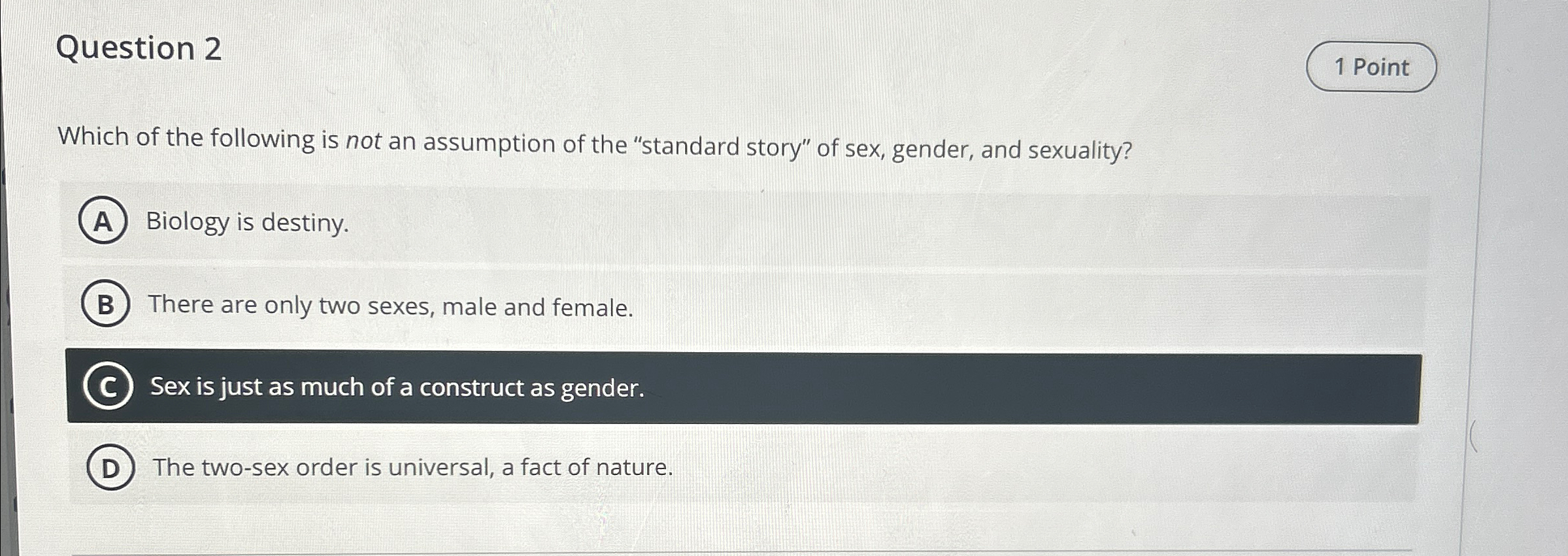 Solved Question 21 ﻿PointWhich of the following is not an | Chegg.com