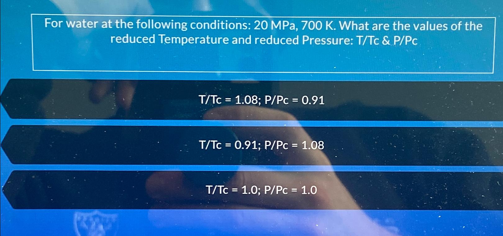 Solved For water at the following conditions: 20MPa,700K. | Chegg.com