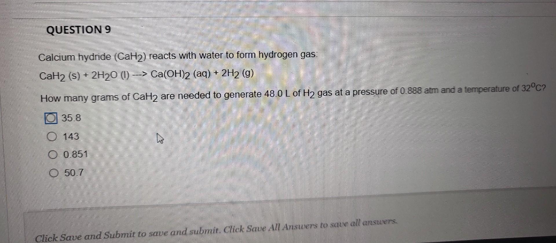 Solved Calcium hydride (CaH2) reacts with water to form | Chegg.com