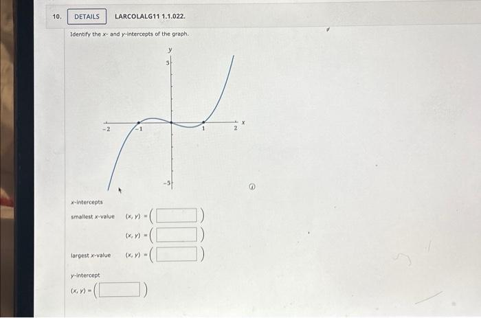 Solved Identify the x - and y-intercepts of the graph. | Chegg.com