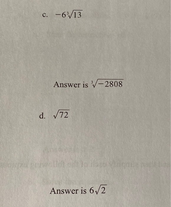 Solved Unit 1: Radicals Review Questions 1. Convert each | Chegg.com