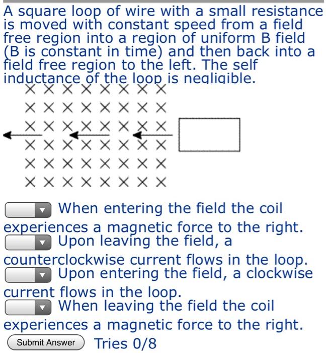 Solved A square loop of wire with a small resistance is | Chegg.com