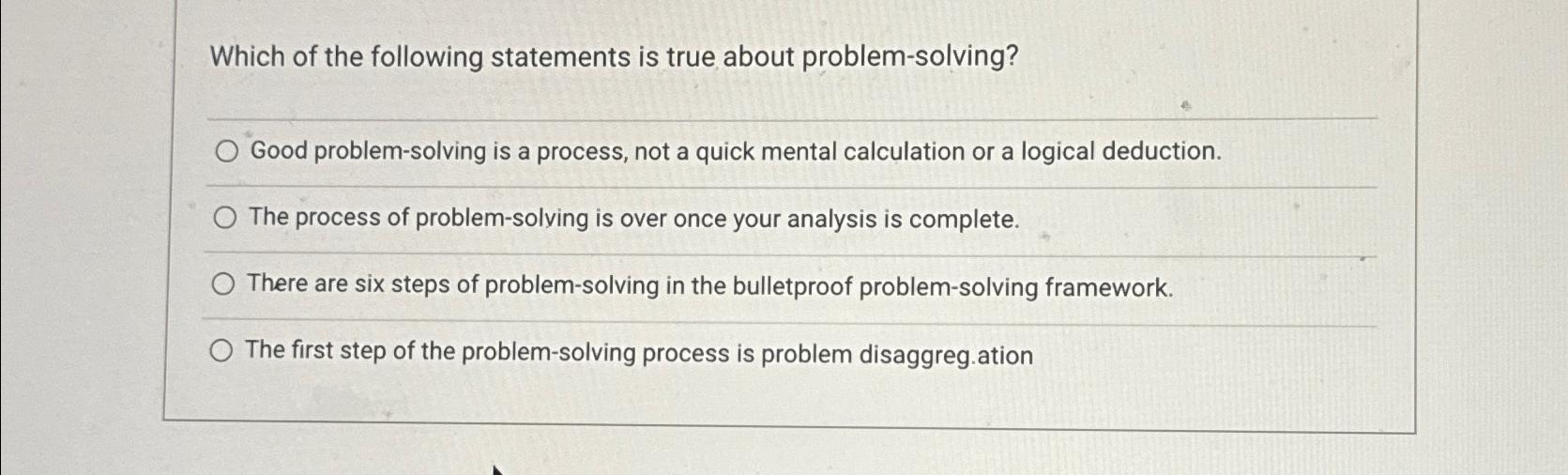 Solved Which of the following statements is true about | Chegg.com