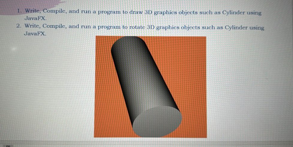 Solved Write, Compile, and run a program to draw 3D graphics | Chegg.com