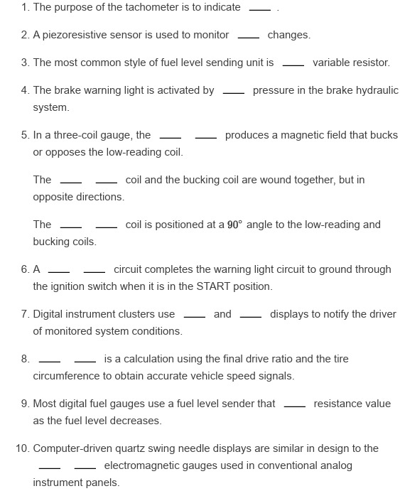 Solved The purpose of the tachometer is to indicateA | Chegg.com