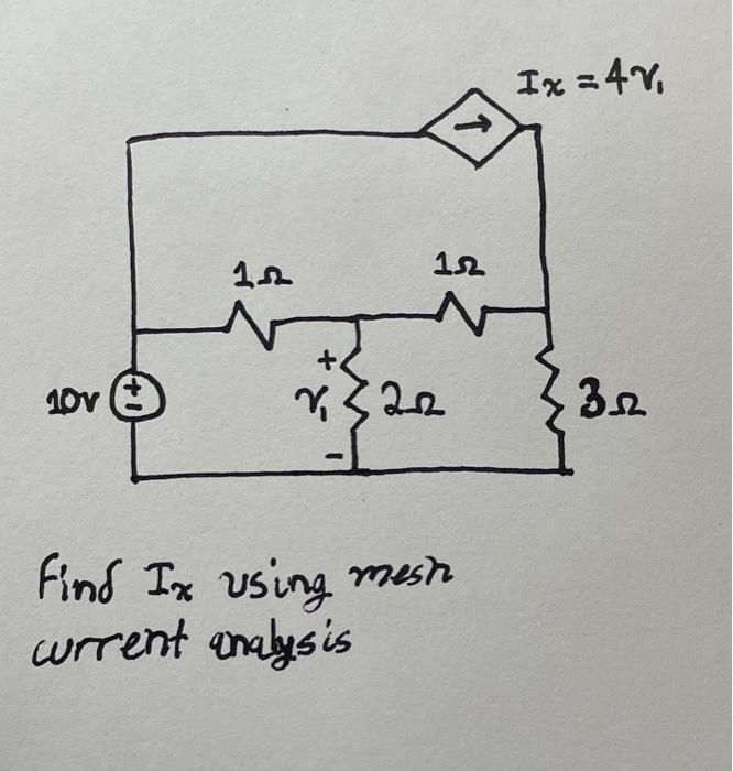Solved Find Ix using mesh current analys is | Chegg.com
