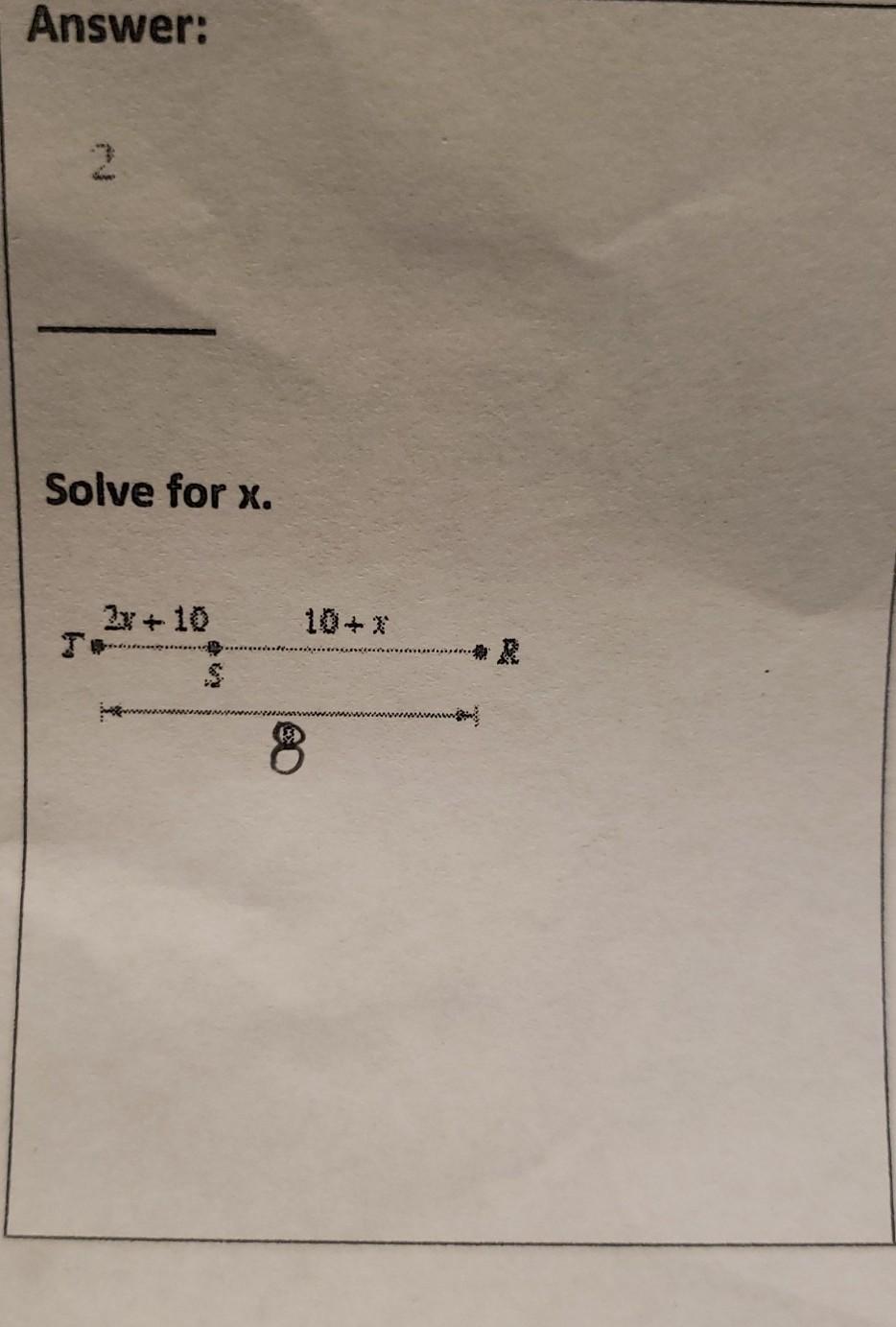 Solved Answer:2Solve for x. | Chegg.com