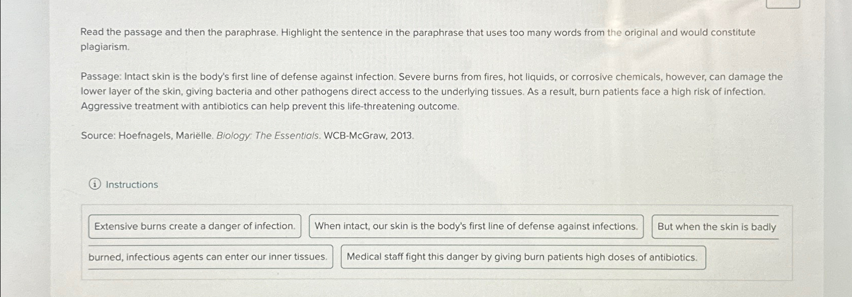 Solved Read the passage and then the paraphrase. Highlight | Chegg.com