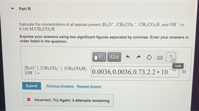 Solved 7 of 8 Acetic acid, CH3CO2H, is the solute that gives | Chegg.com