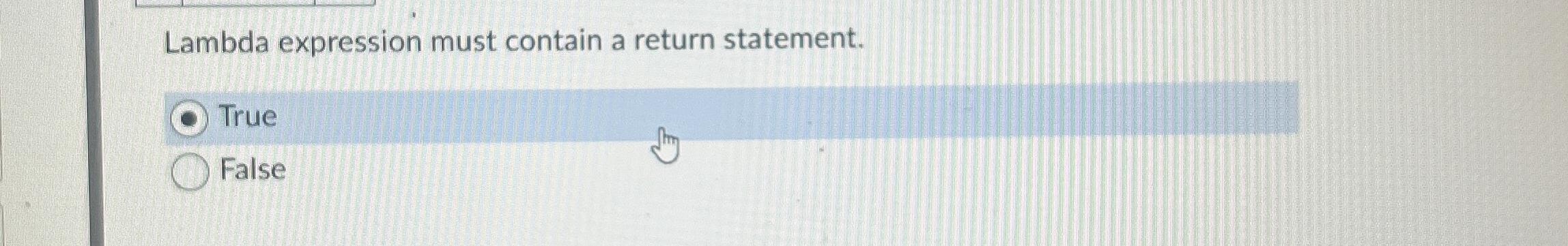 Solved Lambda expression must contain a return | Chegg.com