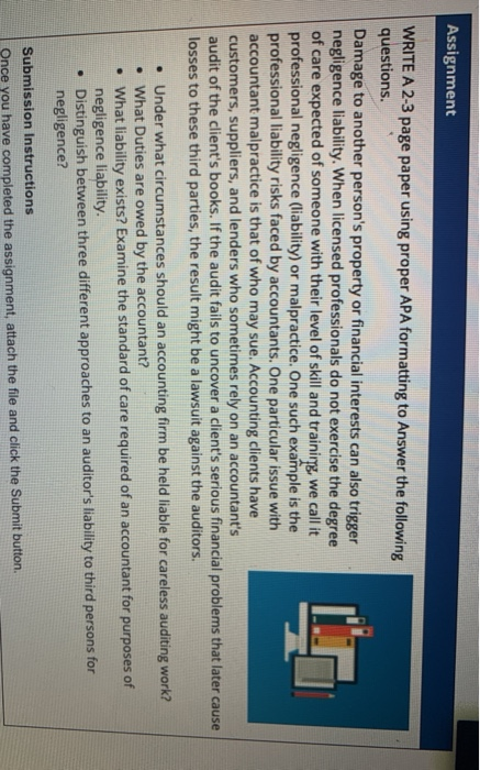 Solved Assignment WRITE A 2-3 page paper using proper APA | Chegg.com