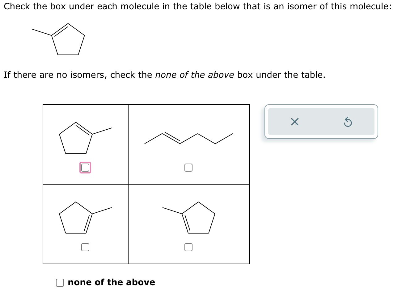 Solved Check the box under each molecule in the table below | Chegg.com