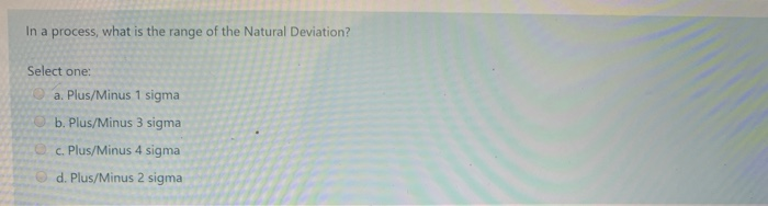Solved In a process, what is the range of the Natural | Chegg.com