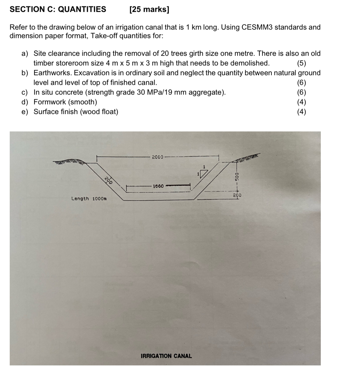 Solved SECTION C: QUANTITIES[25 ﻿marks]Refer to the drawing | Chegg.com