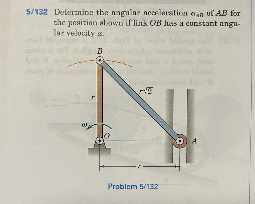 Solved 5/132 Determine the angular acceleration & AB of AB | Chegg.com