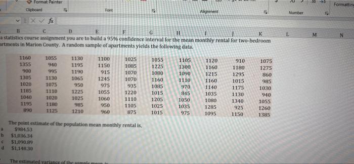 Solved - Formatting Number Format Painter Clipboard Font | Chegg.com