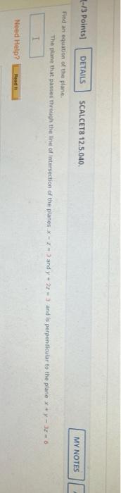 Solved 2-/3 Points) DETAILS SCALCET8 12.5.040, MY NOTES Find | Chegg.com Solved 2-/3 Points) DETAILS SCALCET8 12.5.040, MY NOTES Find | Chegg.com