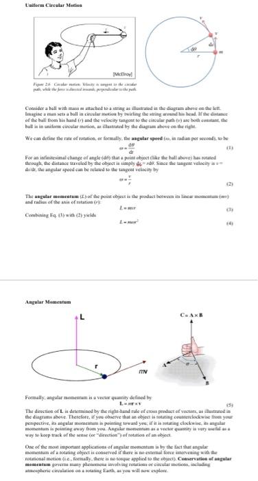 Solved Experiment 2: Angular Momentum of an Air Parcel on | Chegg.com