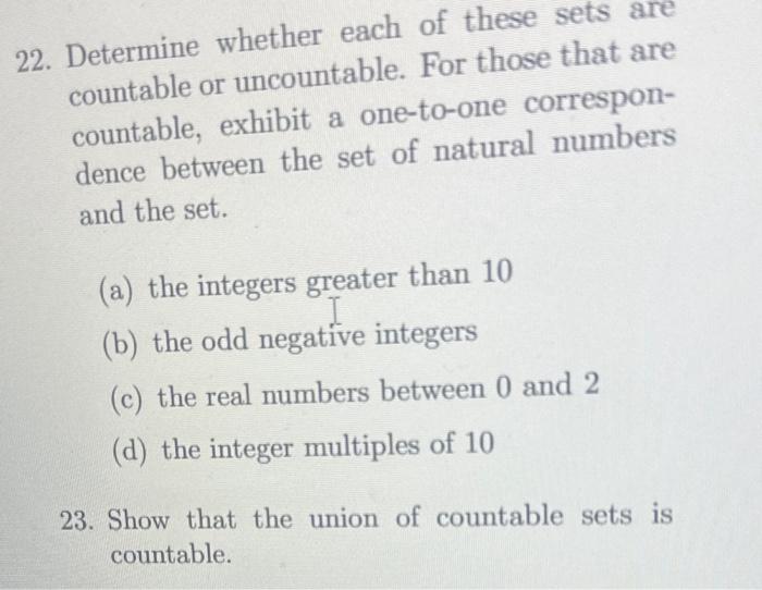 Solved 2. Determine whether each of these sets are countable | Chegg.com