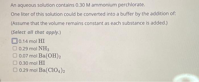 Solved An aqueous solution contains 0.20M potassium | Chegg.com
