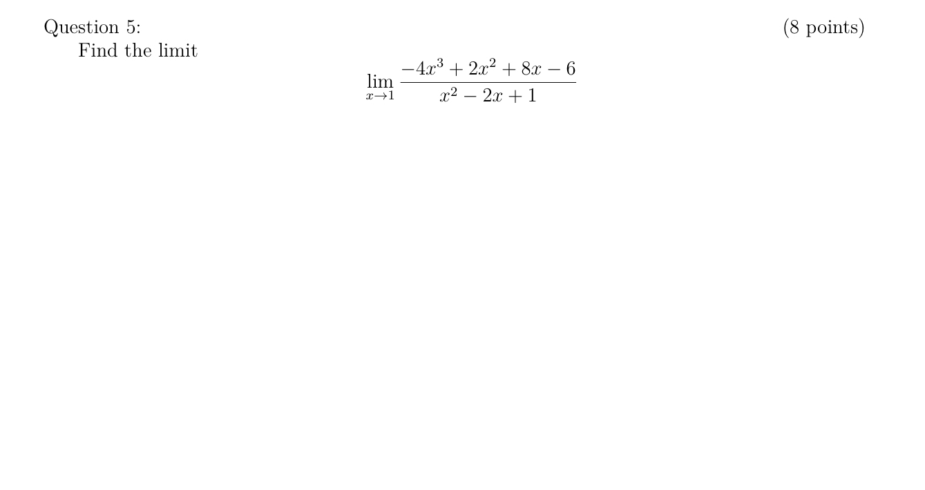 Solved Question 5:(8 points)Find the | Chegg.com Solved Question 5:(8 points)Find the | Chegg.com
