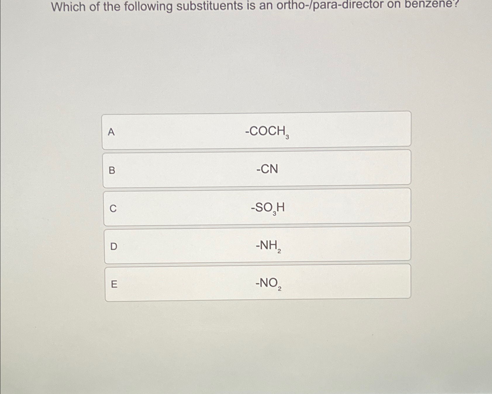 Solved Which of the following substituents is an | Chegg.com