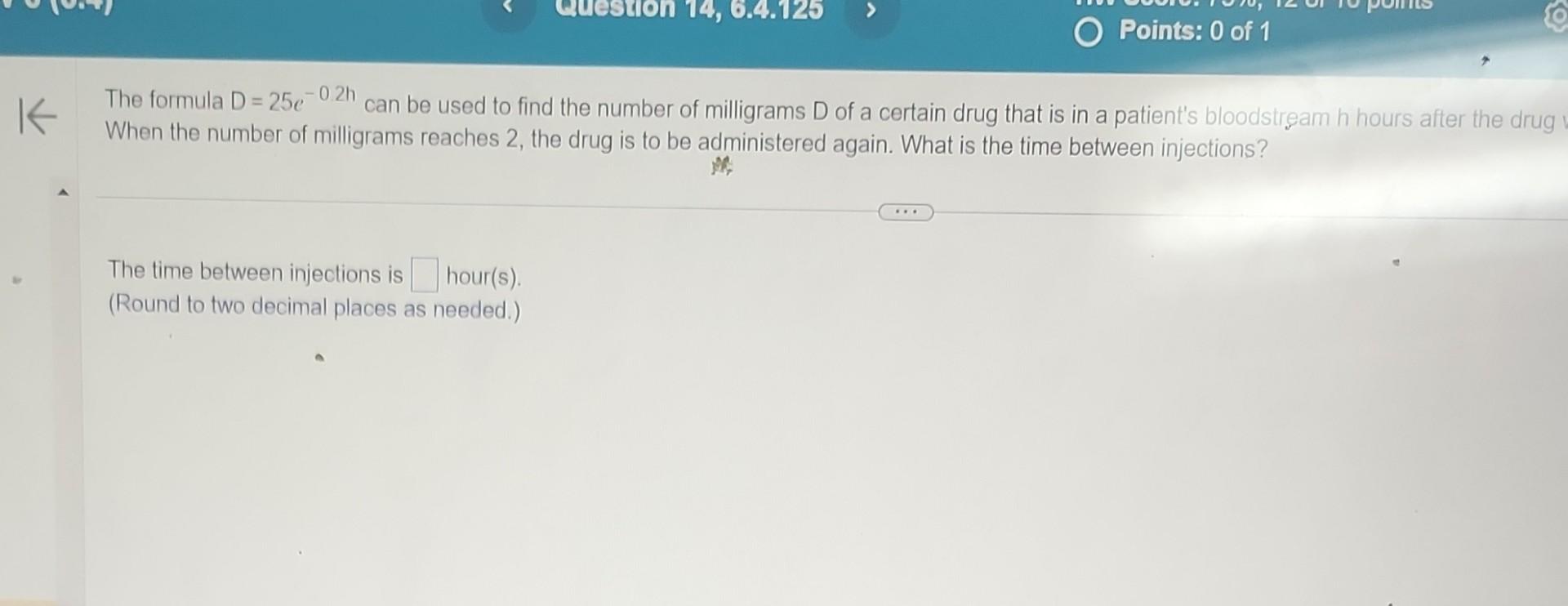 Solved The formula D=25e−02 h can be used to find the number | Chegg.com