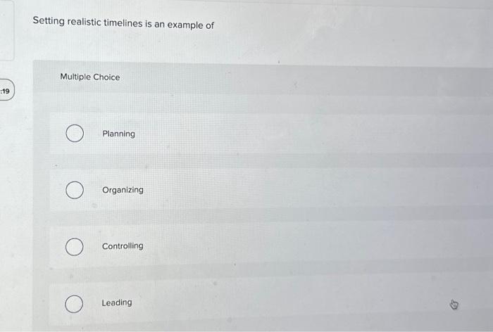 Solved Setting realistic timelines is an example of Multiple | Chegg.com