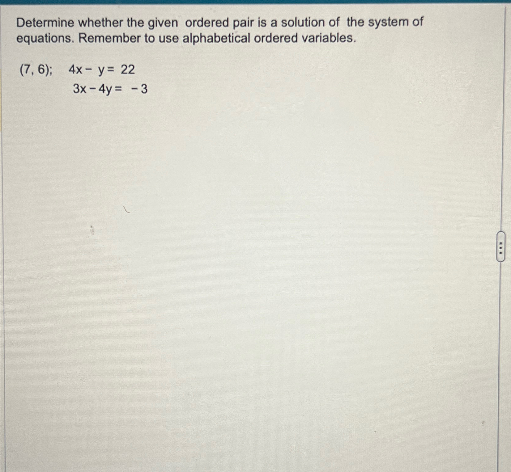 Solved Determine whether the given ordered pair is a | Chegg.com