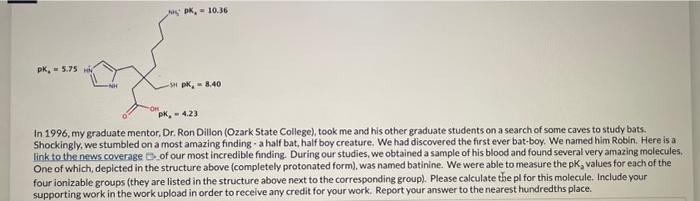 Solved In 1996, my graduate mentor. Dr. Ron Dillon (Ozark | Chegg.com