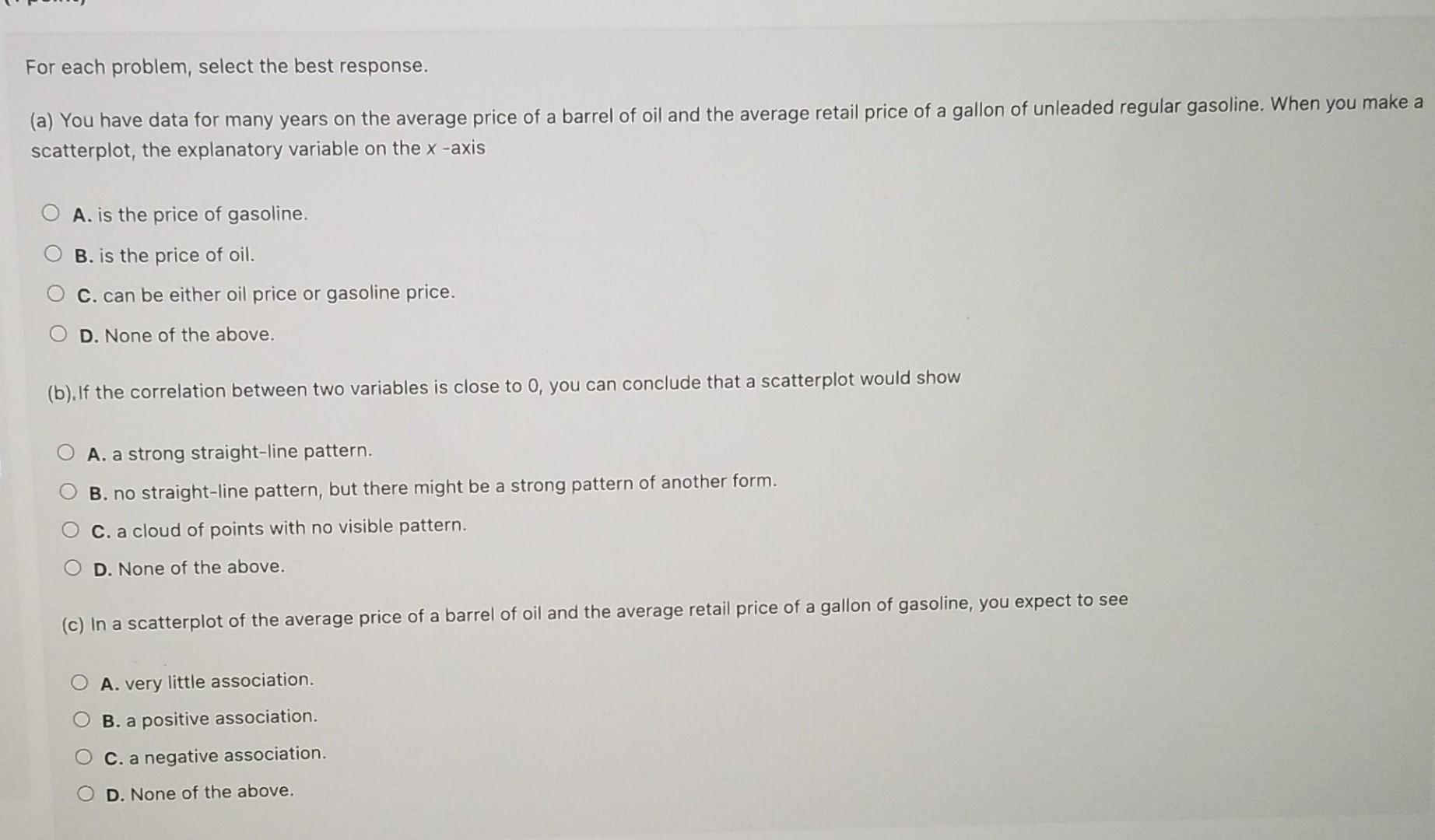 Solved Consider the linear equation y=b0+b1x. a. In the | Chegg.com