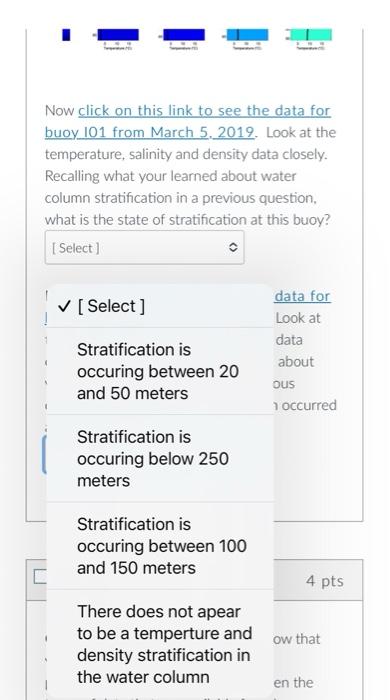 Solved Identifying stratification in the water column: | Chegg.com