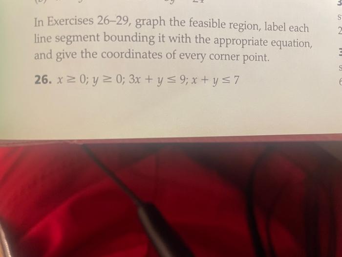 Solved In Exercises 26-29, graph the feasible region, label | Chegg.com