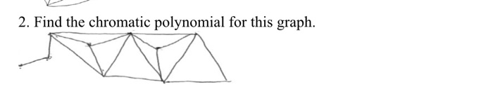 Solved 2. Find the chromatic polynomial for this graph. | Chegg.com