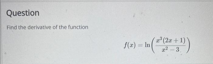 Solved Find the derivative of the function | Chegg.com