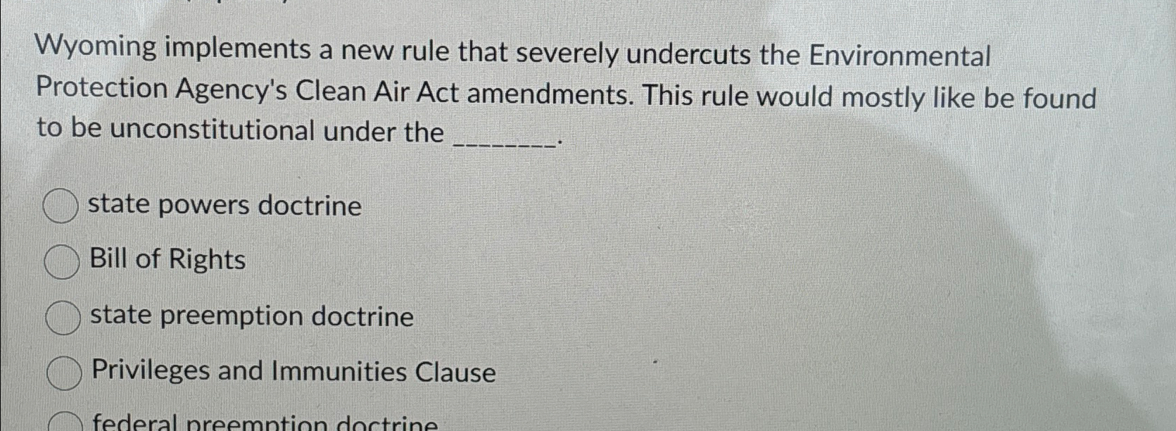 Solved Wyoming implements a new rule that severely undercuts | Chegg.com
